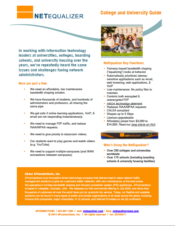 NetEqualizer - College & University Customers